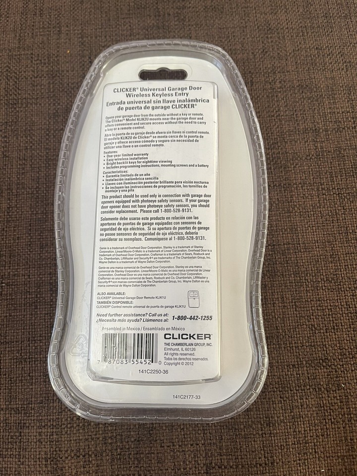 Clicker Universal Wireless Keyless Entry Remote Chamberlain | eBay
