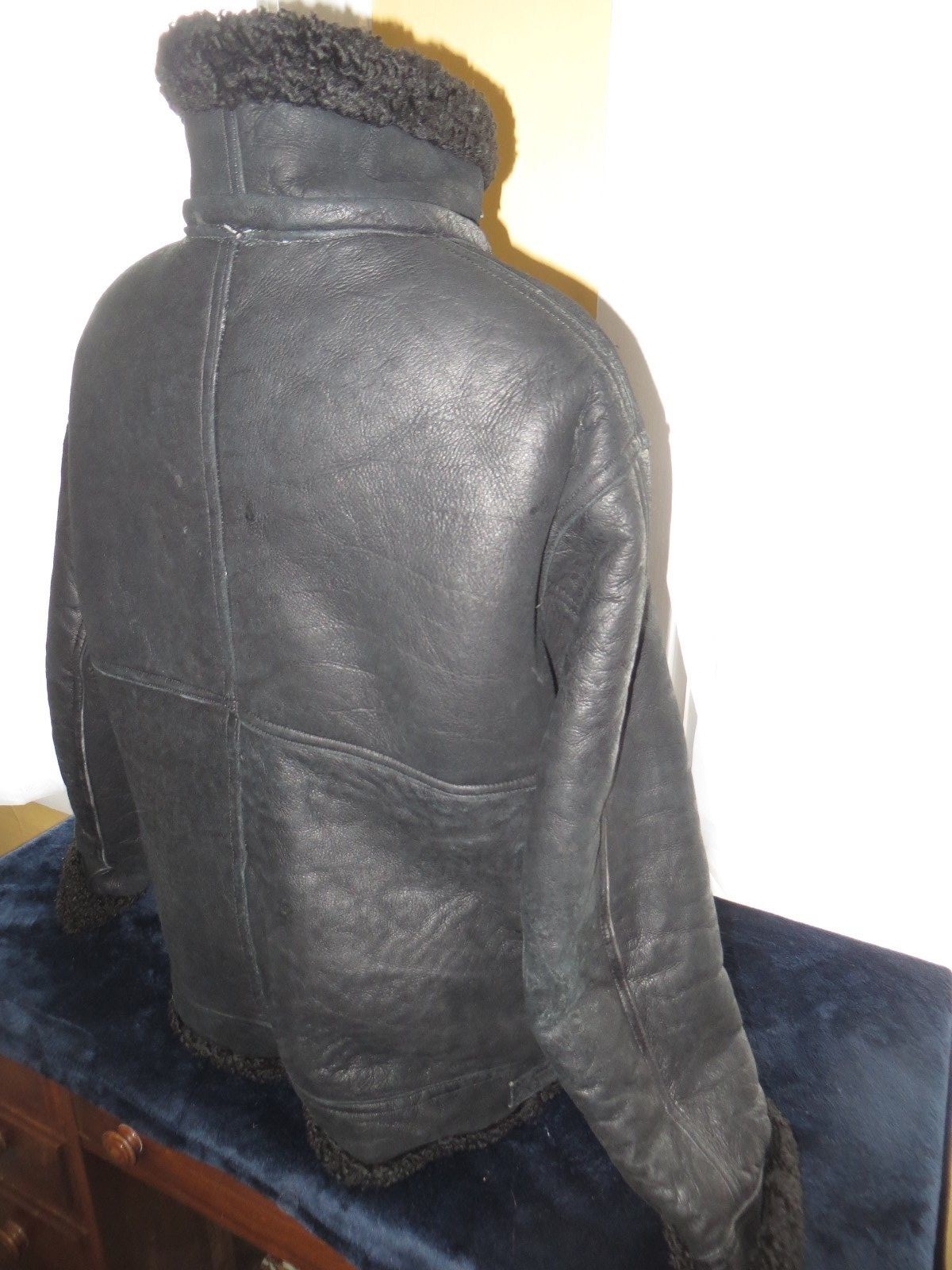 Walter Davoucci Dino Cellini Black Shearling Leather B3 Flight Bomber ...