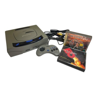 Sega Saturn Gray Console W/controller,AVcable,2 Japanes games /JAPAN ...