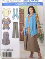 Simplicity Misses Tunic Top Pants Skirt Vest Pattern Size 10 18 S 2195 ...