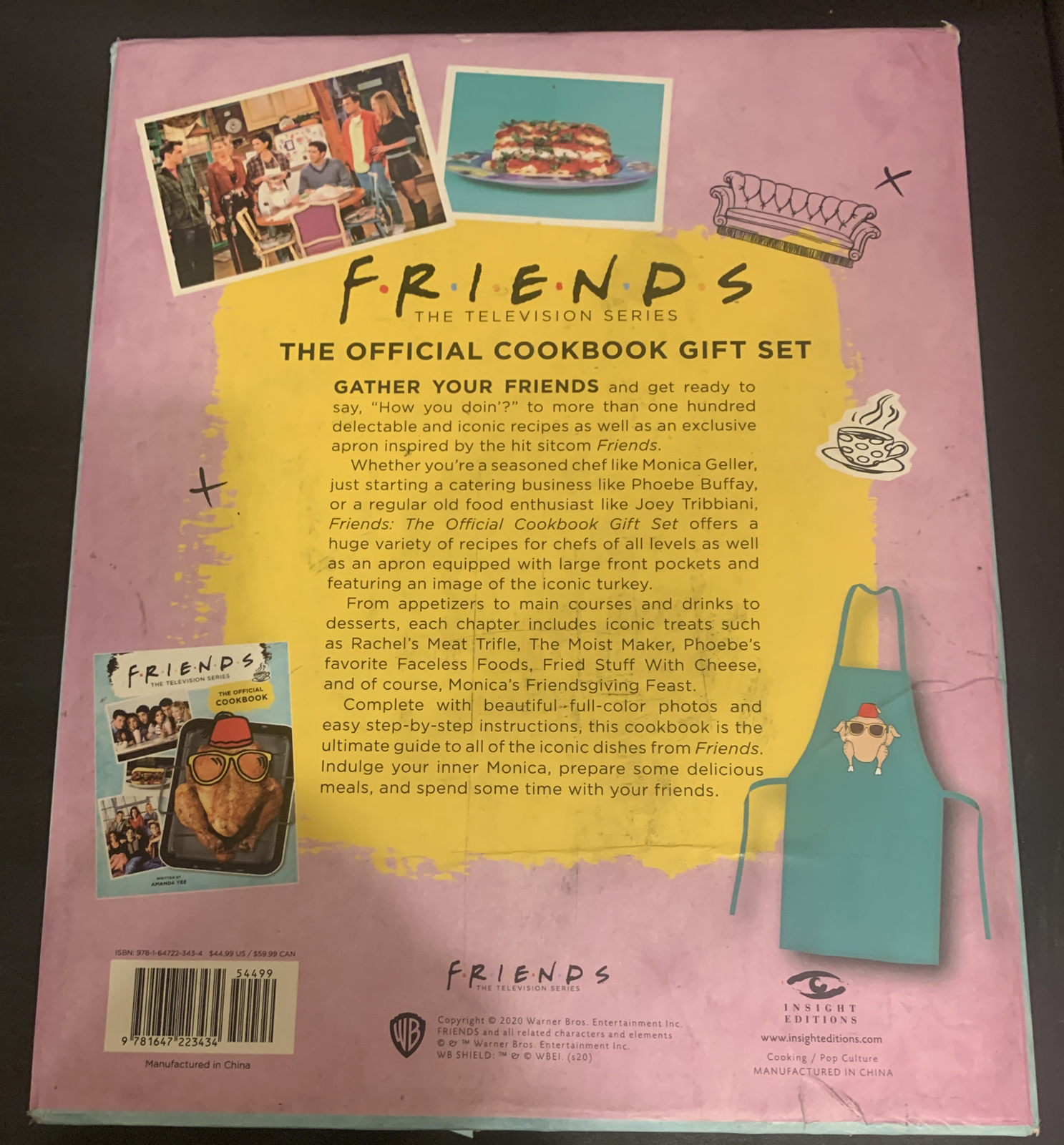 Friends The Official Cookbook Gift Set with Apron | eBay
