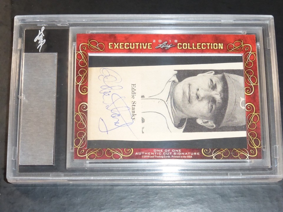 DIXIE WALKER ~EDDIE STANKY DODGERS DOUBLE-SIDED CUT #D 1/1 AUTO SIGNED ...