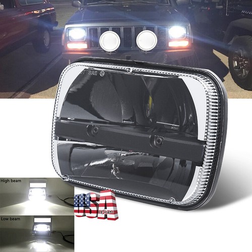 CREE 5X7" 7x6" LED Projector Headlight Hi-Lo Bean For Jeep Cherokee XJ ...