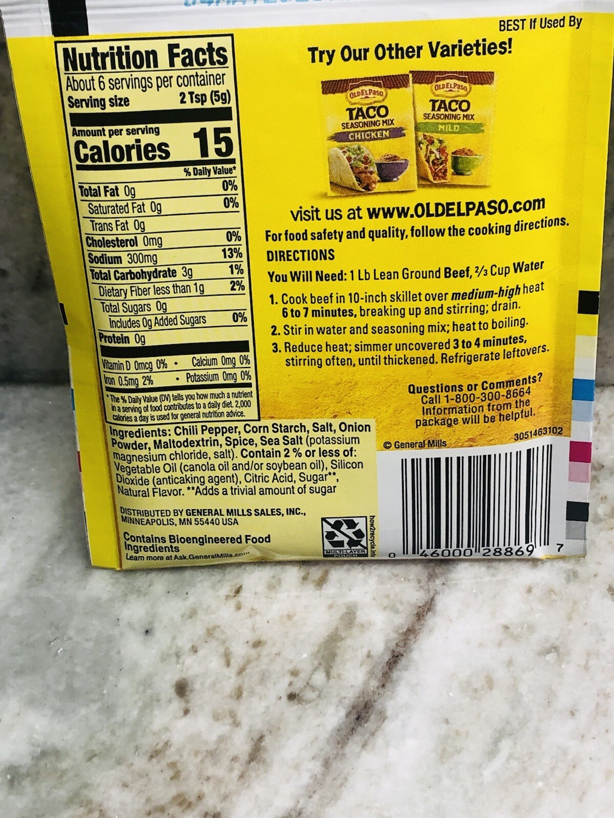 ShipN24Hours. New-Old El Paso Taco Seasoning Mix. Original Set Of 2 Pc ...