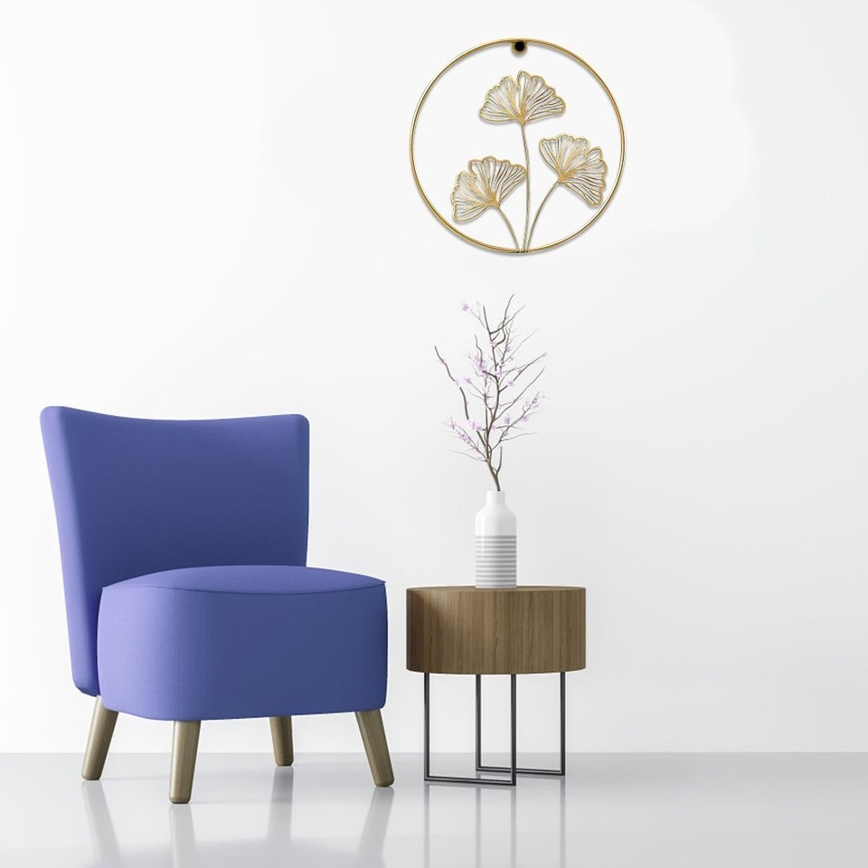 Ginkgo Adorn Hanging Iron Ginkgo Decor Garden Simulated Ginkgo Leaves ...