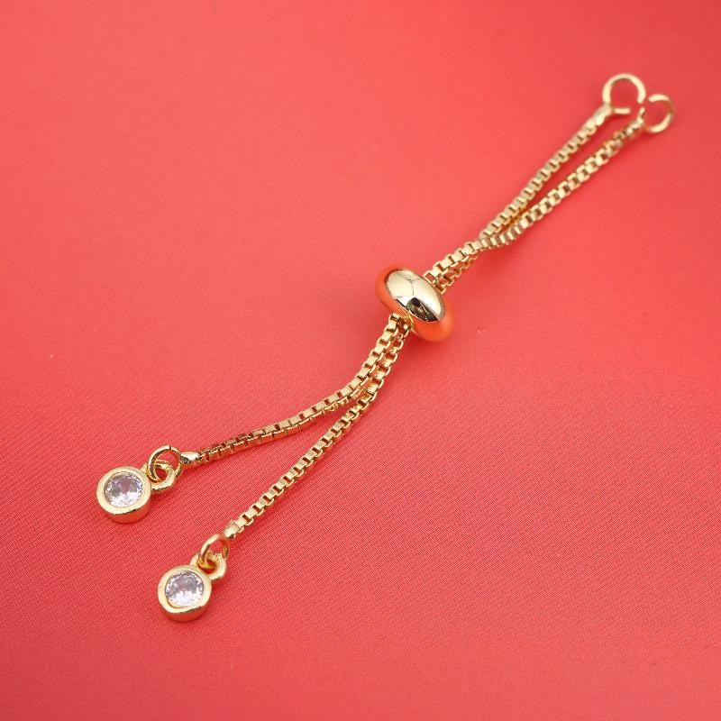 Adjustable Ring Slider Chain With Rubber Beads DIY Connector Pendants ...