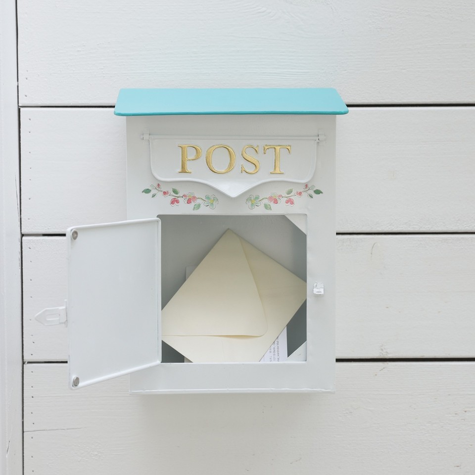 Vintage Rustic Letter Box Post Box Wall Mounted Decorative Metal ...
