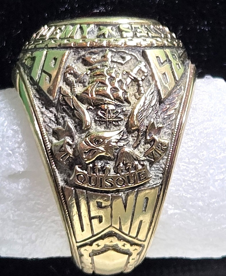 1968 USNA Jostens U. S. Naval Academy Class Ring - 33.9g, 14K Gold ...