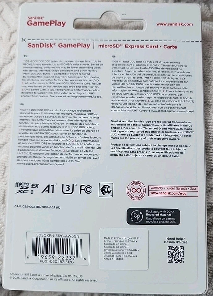 SanDisk MicroSD Express 512 GB GamePlay Memory Card*BRAND NEW* | eBay