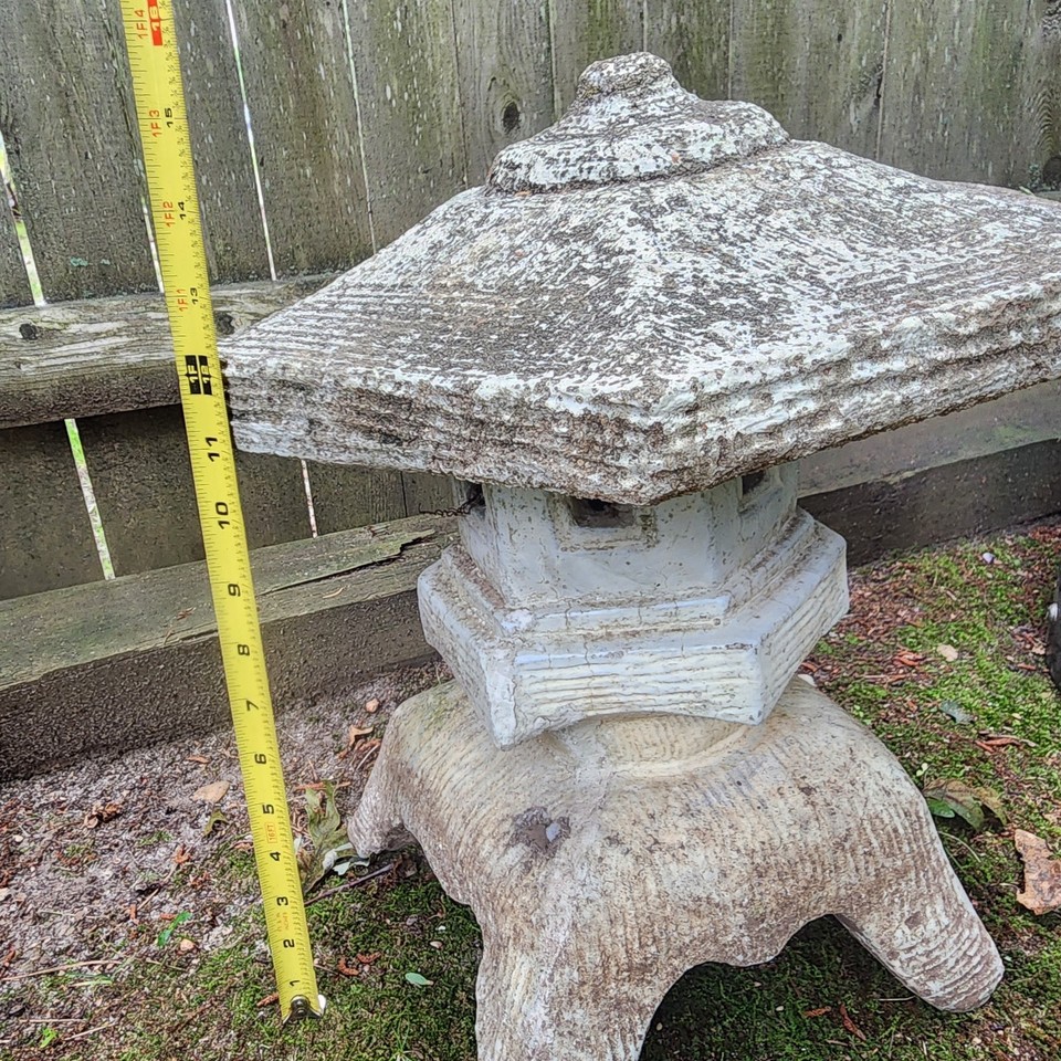 ASIAN TORO PAGODA LANTERN STATUE OUTDOOR ORIENTAL CONCRETE ZEN GARDEN ...