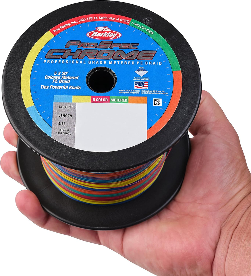 Prospec Chrome 5X20' Metered Saltwater Braid Fishing Line 1500M - 80LB ...