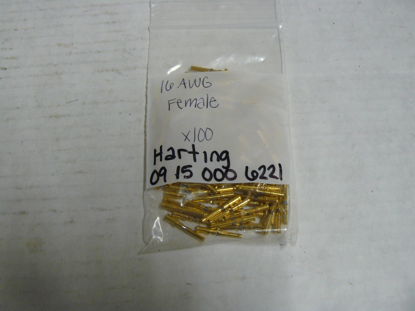 HARTING 09150006221 16AWG FEMALE CRIMP CONTACT PINS (LOT OF 100) NEW | eBay