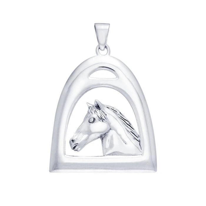 Draft Horse Stirrup .925 Sterling Silver Pendant by Peter Stone Fine ...