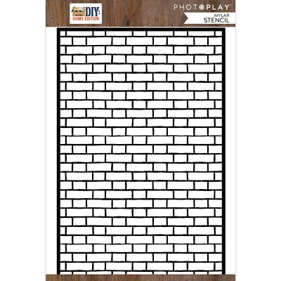 Crafts PhotoPlay 6X9 Plastic Stencil DIY Home Edition Bricks Brick Wall ...