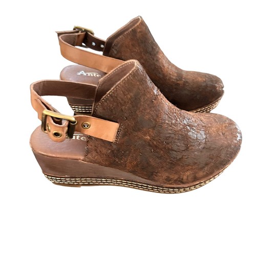 Antelope Talie Mules Clogs Slingback Shoes Brown Size 5 36 $159 Worn ...