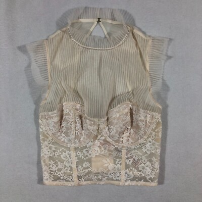 Victoria's Secret Top Womens 32C Dream Angel Demi Lace Sheer Crop ...