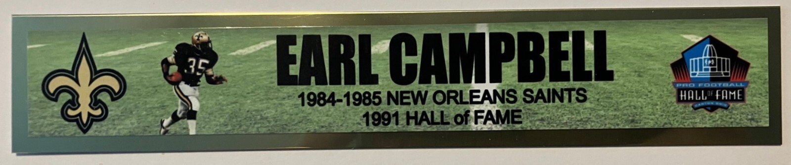 EARL CAMPBELL NEW ORLEANS SAINTS FULL COLOR NAME PLATE | eBay