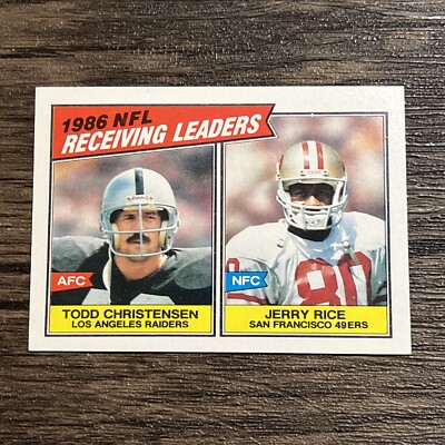 1987 Topps - #228 1986 NFL Receiving Leaders Jerry Rice Todd ...