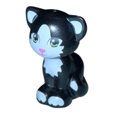 LEGO 11602 FELIX Elves Black Cat w/ Lt Green Eyes Dk Pink Nose & White ...