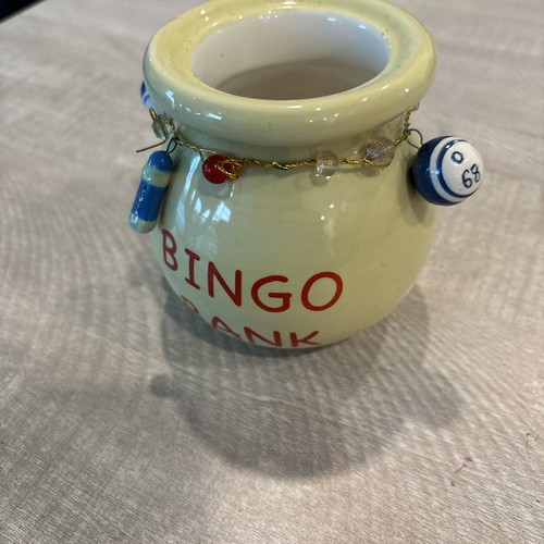 Bingo Ceramic Bank w Charms Card 068 Balls Vintage 70’s Unique Bingo ...