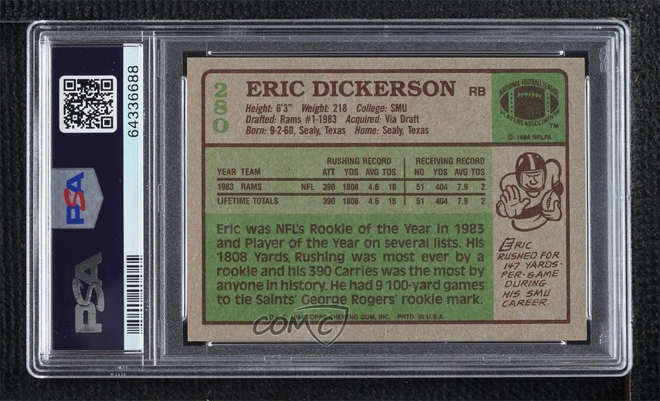 1984 Topps Eric Dickerson #280 PSA 5 Rookie RC HOF | eBay