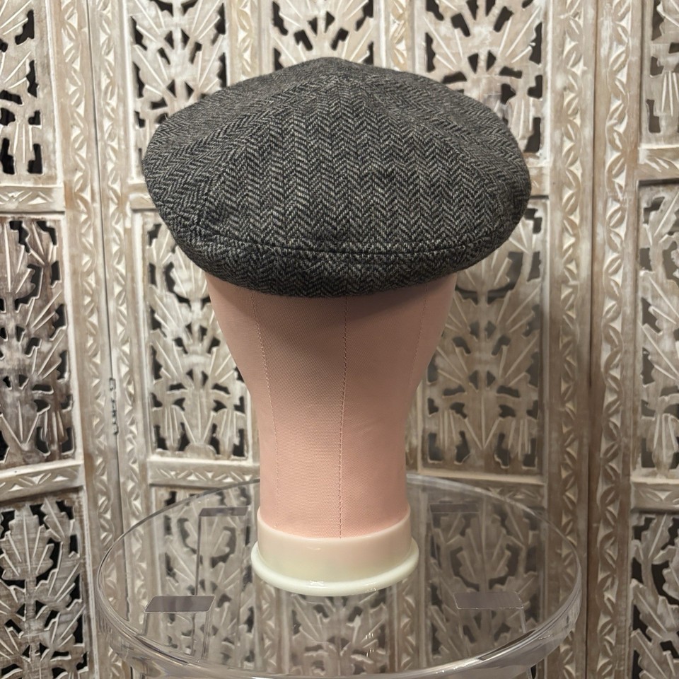 Unisex Black & Gray Hat Newsboy Walking Gatsby Cap 100% Pure Wool ...