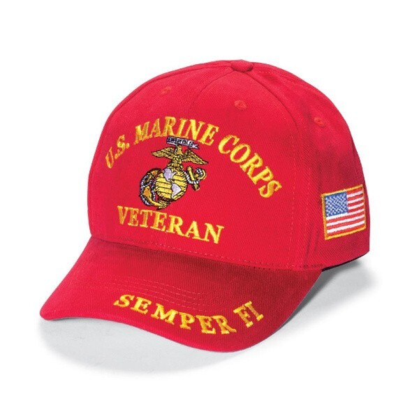 US Marine Corps Semper Fi Veteran Cover - Red USMC Hat - EGA American ...