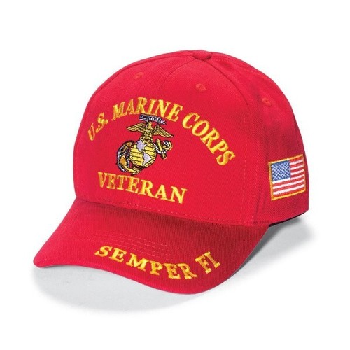US Marine Corps Semper Fi Veteran Cover - Red USMC Hat - EGA American ...
