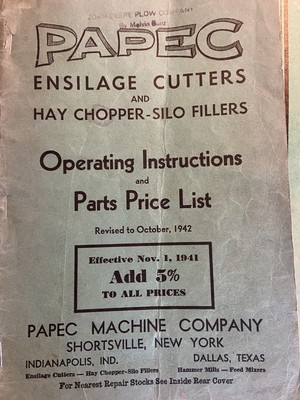 Antique & Vintage Manuals - Papec Manual