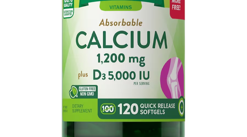 Absorbable Calcium 1200mg Plus with D-3 5000 IU 120 Softgels Non-GM ...