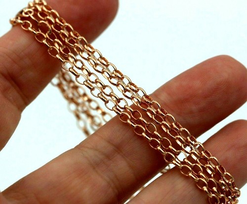 Genuine 9ct 9k 375 Rose Gold 375 Solid Oval Belcher Necklace Chain 7 ...