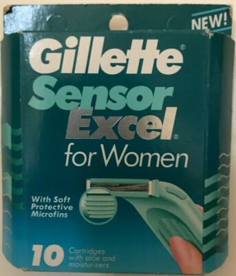 Gillette Sensor Excel for Women 10 Cartridges w/Aloe & Moisturizers ...