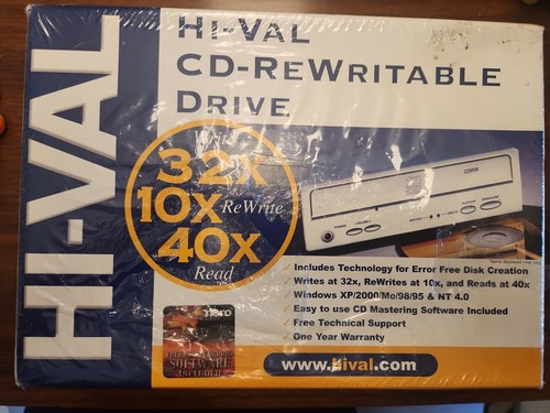 HI-VAL CD-Rewritable Drive 32X Write 10x ReWrite 40x read brand new Old ...