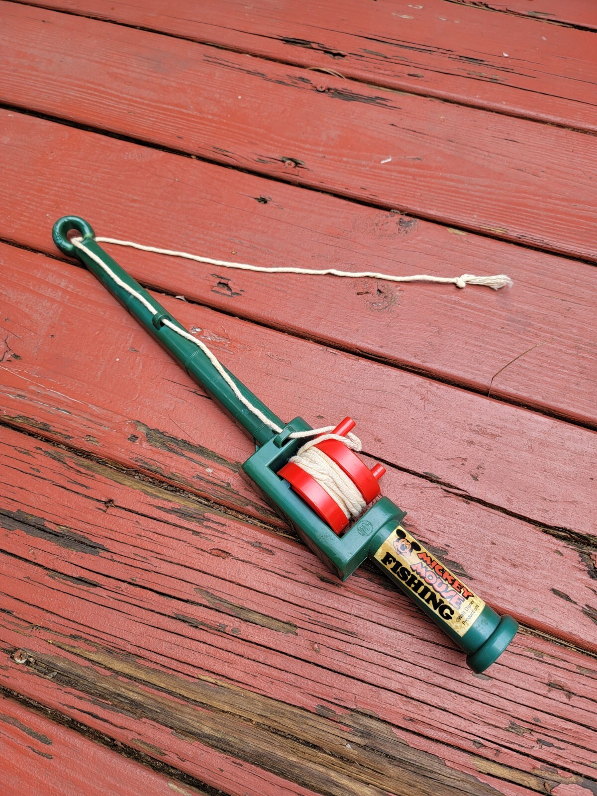 Vintage Walt Disney Kids Mickey Mouse Fishing Rod Pole By Hg Toys w ...