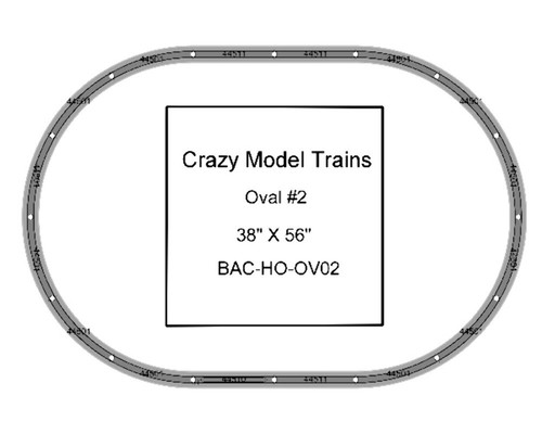 Bachmann E-Z Track HO Scale Oval #02 Basic Train Track Set - 38" X 56 ...