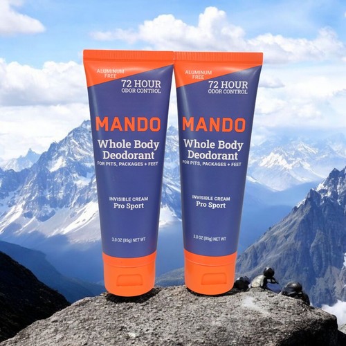 2x MANDO Invisible Cream Pro Sport Whole Body Aluminum Free Deodorant ...