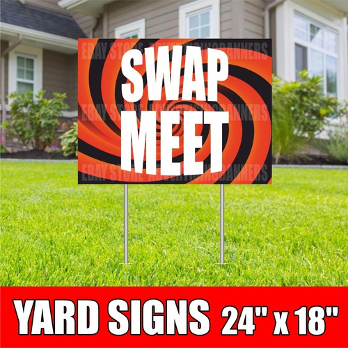 SWAP MEET Yard Sign with H-Stakes Flea Market Antique Outdoor Mall ...