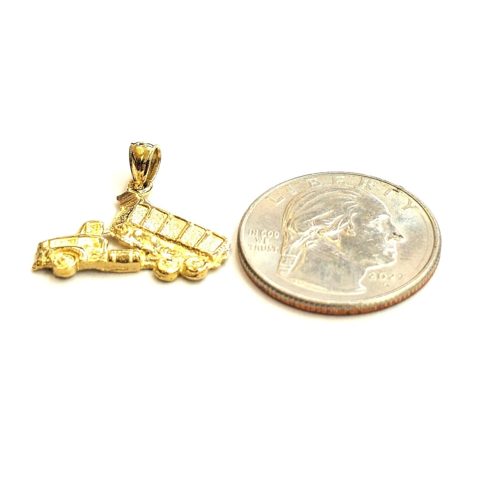 14k yellow Gold Dump truck car trucking Pendant charm gift fine jewelry ...