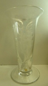 STUART CRYSTAL ETCHED / ENGRAVED FLOWER DESIGN VASE | eBay