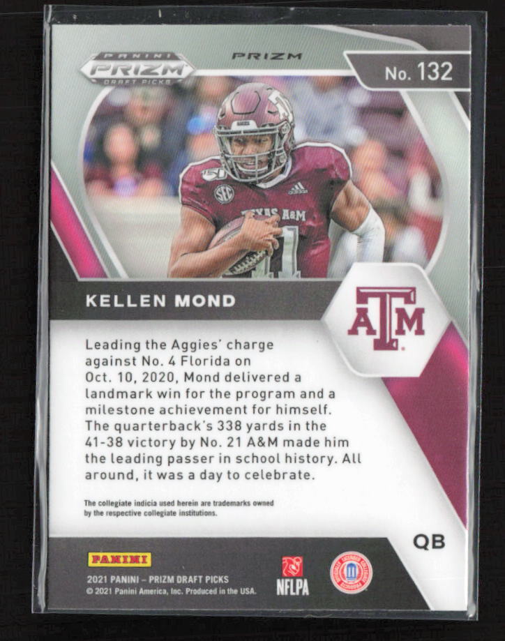 2021 Panini Prizm Draft Picks Collegiate #132 Kellen Mond Green Texas A ...
