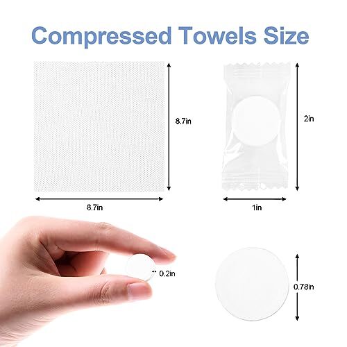 100 PCS Compressed Towels Portable Travel Compressed Towel Expandable ...