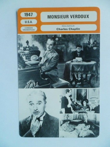 CARTE FICHE CINEMA 1947 MONSIEUR VERDOUX Charles Chaplin Mady Correll ...