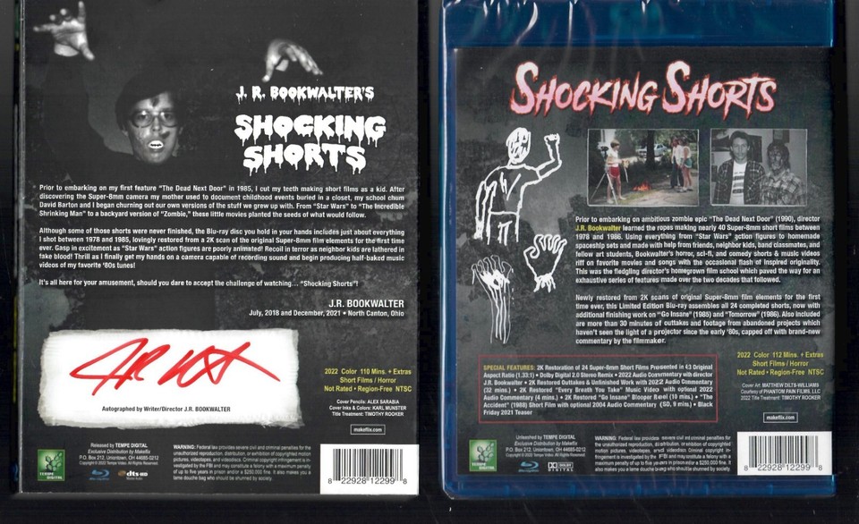 SHOCKING SHORTS (Blu-ray) w/Slipcover Autographed by J.R. Bookwalter ...
