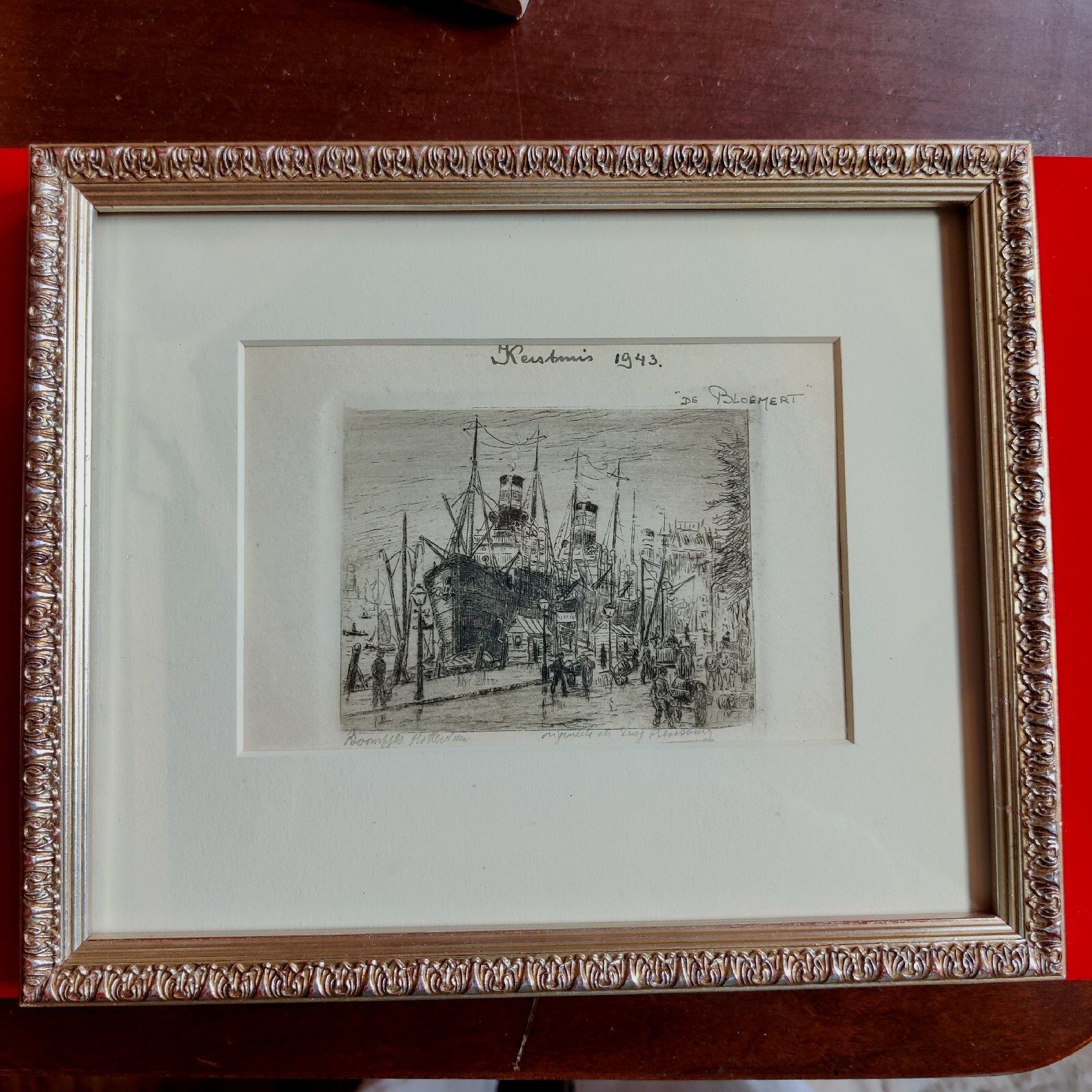 Vintage Signed Pen Ink of Rotterdam Harbor by Dutch artist Eugene ...