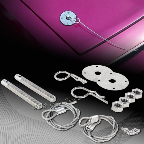 Stainless Steel Racing Appearance Mount Hood Pin Plate Bonnet Lock Kit ...