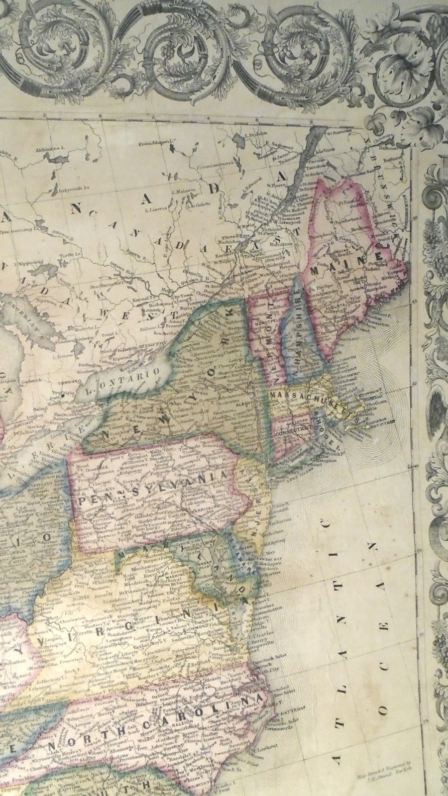 Ensign Thayer MAP OF THE UNITED STATES WITH ITS TERRITORIES 1851 Very ...