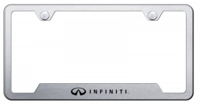 Infiniti Logo Brushed Stainless Notched License Plate Frame Official ...