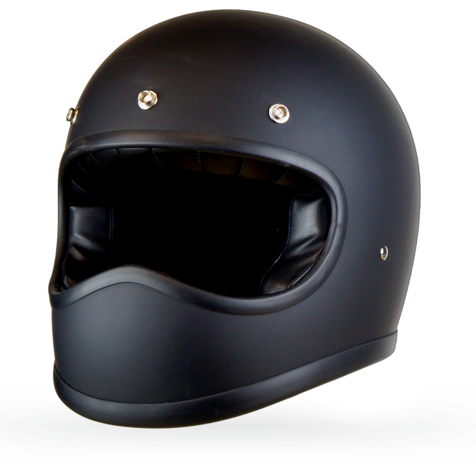 Full Face Motorcycle Helmet Scrambler Retro Vintage style Black | eBay UK