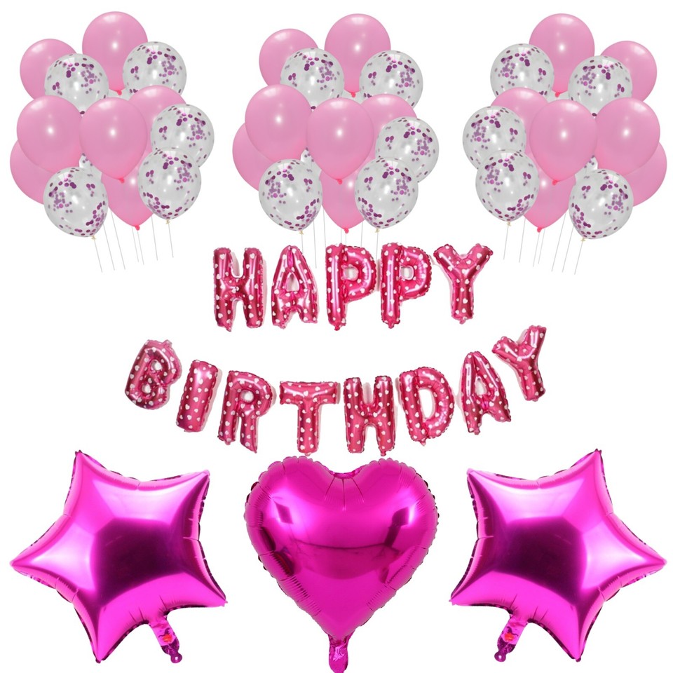 Happy Birthday Balloons set DECOR 16th 18th 40th 50th 60th Age Number ...