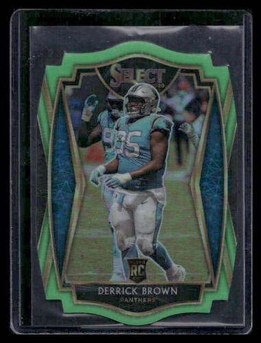 2020 Panini Select #187 Derrick Brown Neon Green Rookie Carolina ...